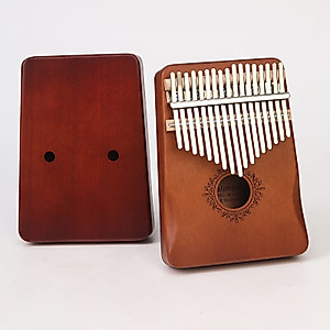 POKHDYE Kalimba thumb piano 17 key, portable mahogany Finger Piano gift, suitable for children and adult beginners, FDS2