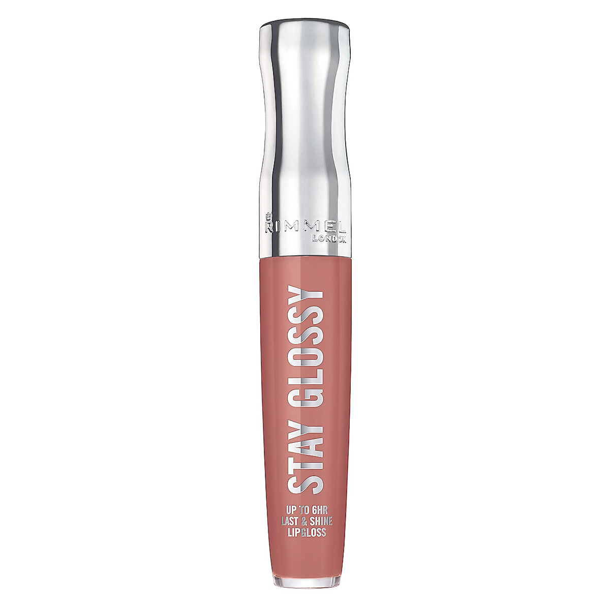 Rimmel Stay Glossy Lip Gloss - Non-Sticky and Lightweight Formula for Lip Color and Shine - 133 Bare Minimum, .18oz