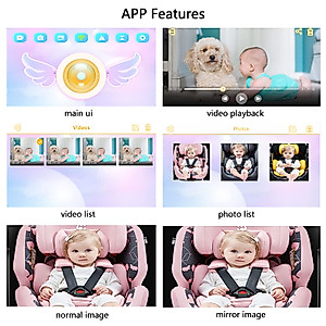 Baby Car Camera, Casoda Wireless Car Camera for Baby, Crystal Clear View Infant in Rear Facing Back Seat, Support Photo Video, Perfect Night Vision, Easy to Watch Baby's Every Move