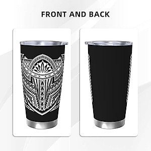 JIESAJ Polynesian Hawaiian Samoan Tribal Insulated Tumbler 20oz Insulated Tumbler For Men Womens Car Cup