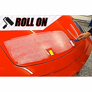 Road Warrior Plus Paint Protection Film - Temporary Roll-On Automotive Exterior Protector from Rocks, Scratch and Chips - Coating Applies White, Dries Clear 16oz Kit