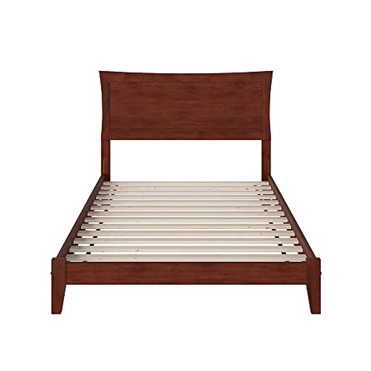 AFI Metro Full Platform Bed with Open Footboard and Turbo Charger in Walnut