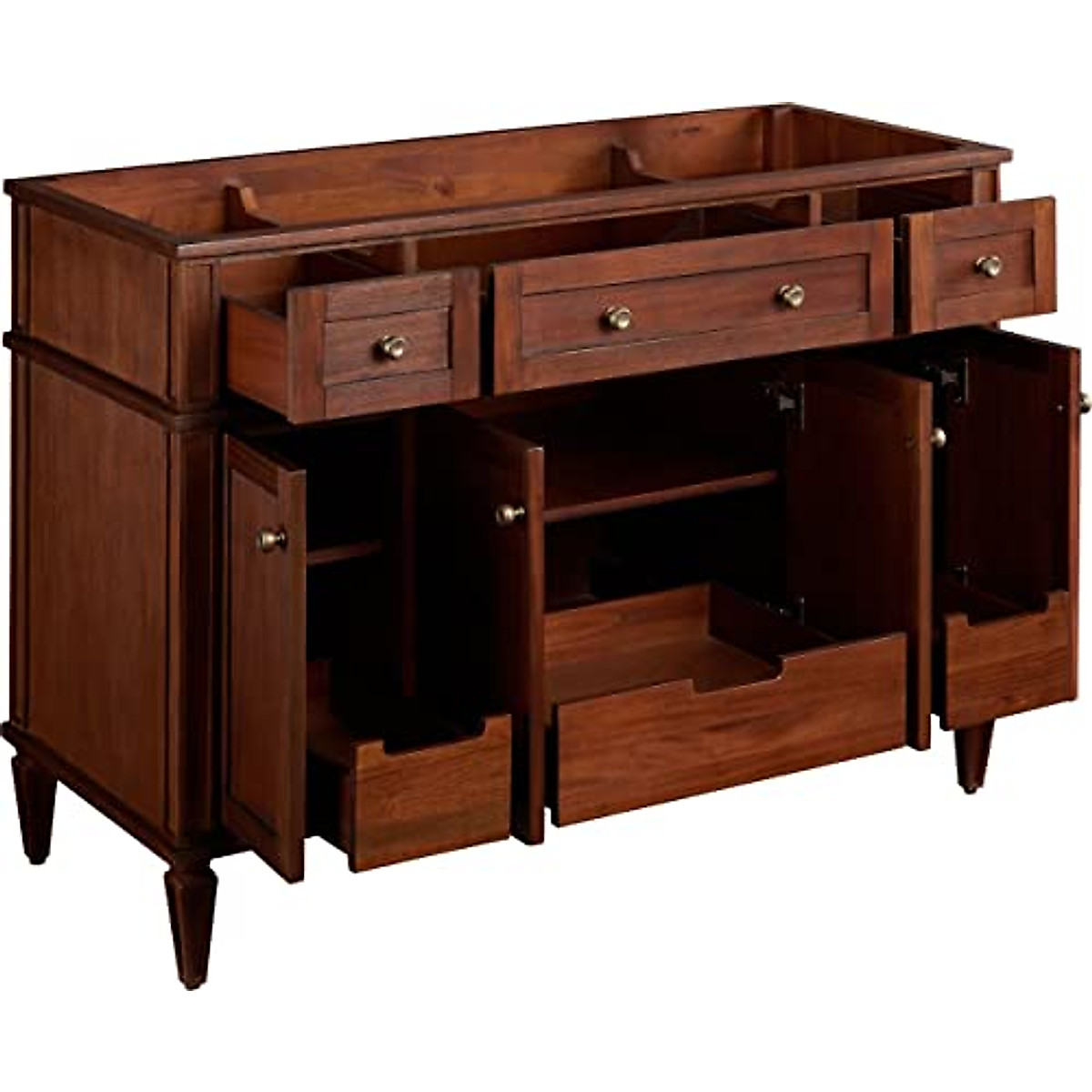Signature Hardware 953347-48-RUMB-1 Elmdale 48" Free Standing Single Vanity Cabinet Set with Mahogany Cabinet, Vanity Top and Rectangular Undermount Sink - Single Faucet Hole