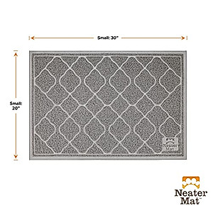 Neater Pets Neater Mat Litter Trapping Mat, Thick & Durable Material Catches Mess from Kitty Litter Box to Protect Floors, Soft on Cats Paws, Anti-Skid Backing, Easy to Clean, Grey, 20" x 30"