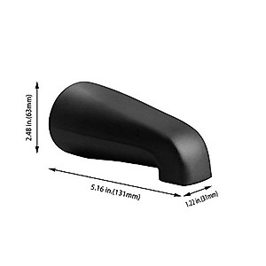 SENTO Black Universal Heavy Durable Metal Bathroom Tub Spout Without Diverter, Heavy Duty Metal Bathtub Faucet Without Shower Diverter - 4 Inches 1/2" IPS Inside Thread, Matte Black