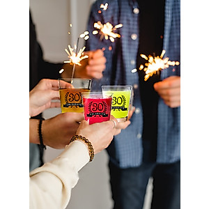 Bisyata 30th Birthday Shot Glass Gift Set for Him or Her - 30 Birthday Party Decorations for Women or Men - 2oz Shot Glasses - Set of 6 - With Gift Box