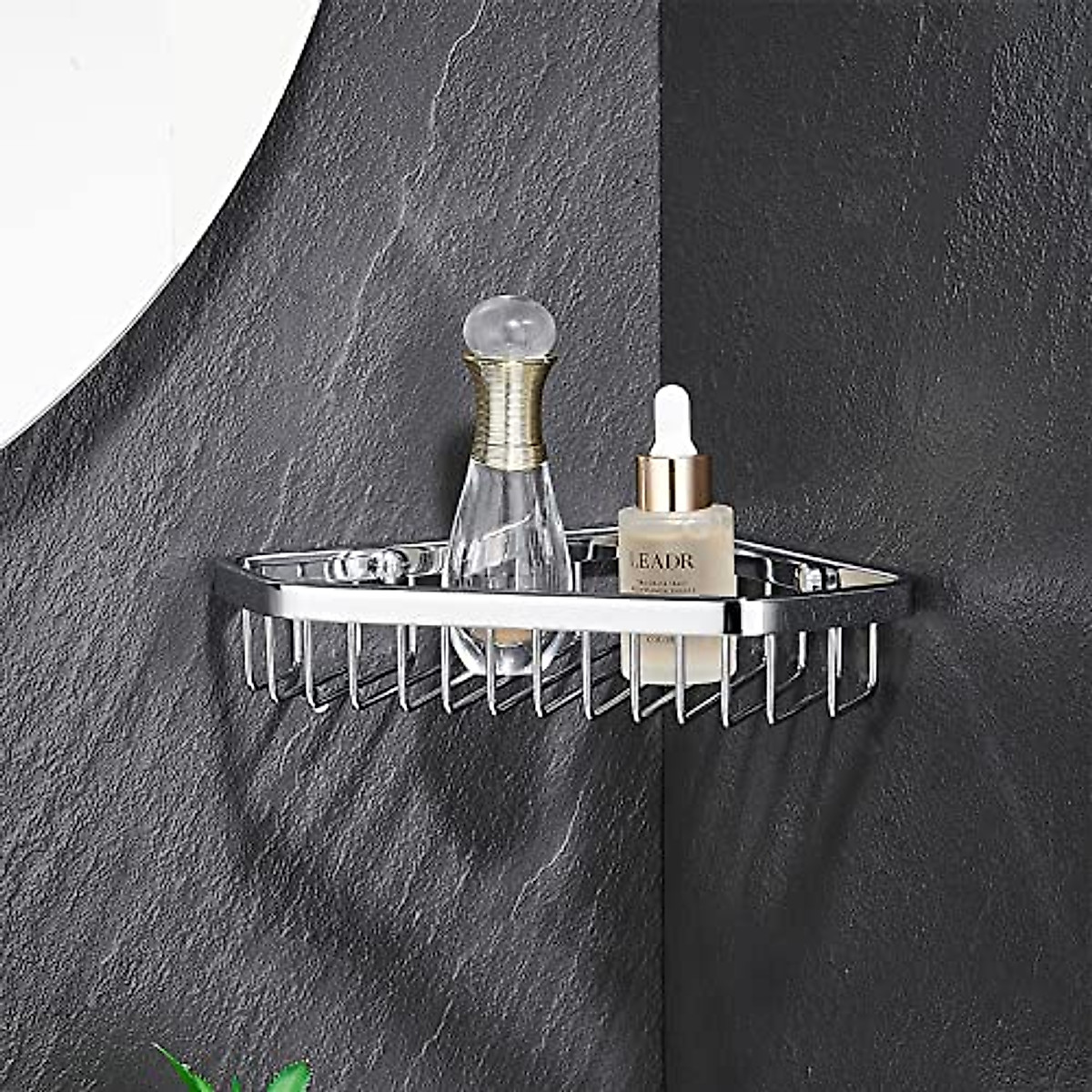 SANLIV Corner Shower Caddy Basket,Shampoo Holder for Shower Wall,Inside Shower Shelf Bathroom Organizer,Solid Brass Material in Polished Chrome