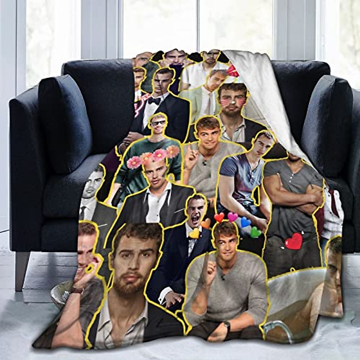 Blanket Theo James Soft and Comfortable Warm Fleece Blanket for Sofa,Office Bed car Camp Couch Cozy Plush Throw Blankets Beach Blankets