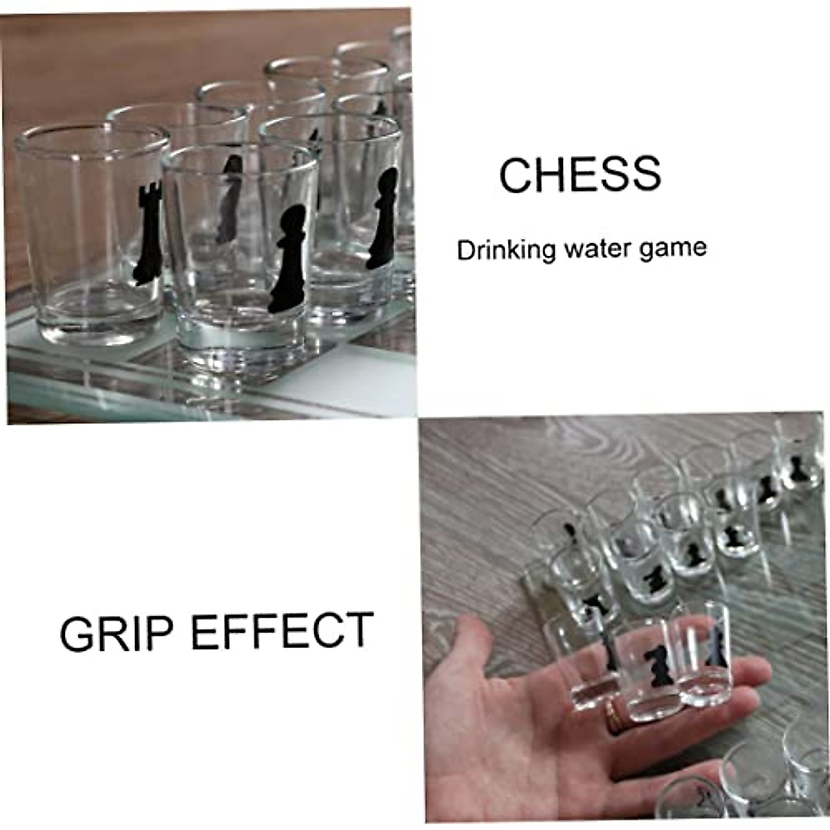 Nirelief Chess Set for Adults, Chess Board, Chess Sets Glass Chess Set Chess and Wine Cup Game Shot Drinking Glass Chess Set for Adult