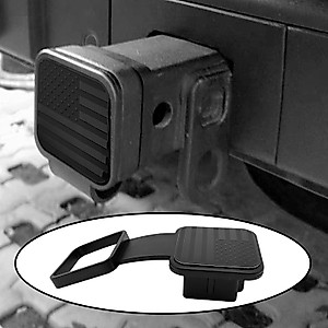 Trailer Hook Dust-Proof Plug, 1.9 Inch Hitch Cover Trailer Hitch Cover,Square Mouth Protection Cover Traction Cover Suitable for Most Cars and Trailers,Car Accessories (Black)