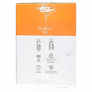 Western Digital 28 TB My Book Duo Desktop RAID USB 3.1 External Hard Drive and Auto Backup Software, Black