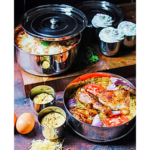 ecozoi Instant Pot Stackable Insert Pans for 6 & 8 Quart, 3 Tier Steamer Insert Pans for Instant Pot Pressure Cooker, Pot in Pot for Baking, Steaming & Casseroles, 2 Interchangeable Lids and Sling