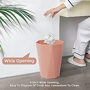 8 Pack Small Trash Can 2.6 Gallon Colorful Trash Can Wide Open Top - Diamond Shape - Thickened Trash Cans for Bedroom, Kids Trash Can Plastic Trash Bin for Bathrooms, Bedroom, Offices, 5 Colors