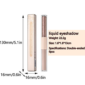 MiaSarah Rosy Brown Liquid Eyeshadow Matte Double Ended Glitter Eyeshadow Sticks Metallic Eyeshadow Pencil Primer Base Quick Drying Waterproof Long Lasting Highlight Stick Shadow Pen Eye Makeup (#1)