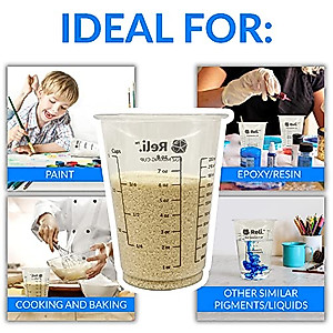 (120 Pcs - Bulk Value) Reli. 8 oz Paint Mixing Cup/Resin Mixing Cups | Disposable Measuring Cups | Clear Plastic Mixing Cups for Paint, Epoxy Resin, Pigments | Multipurpose Self Mixing Cup/Epoxy Cup