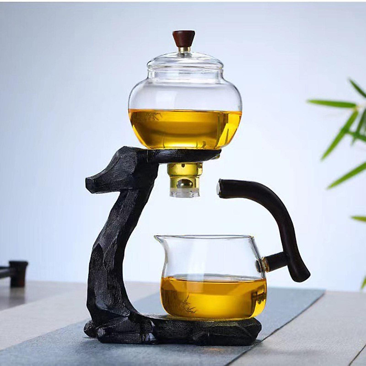 Homyl Glass Automatic Set Drip Pot Infuser Tea Drip Pot Tea Making Oolong Tea Maker Automatic Tea Set for Home