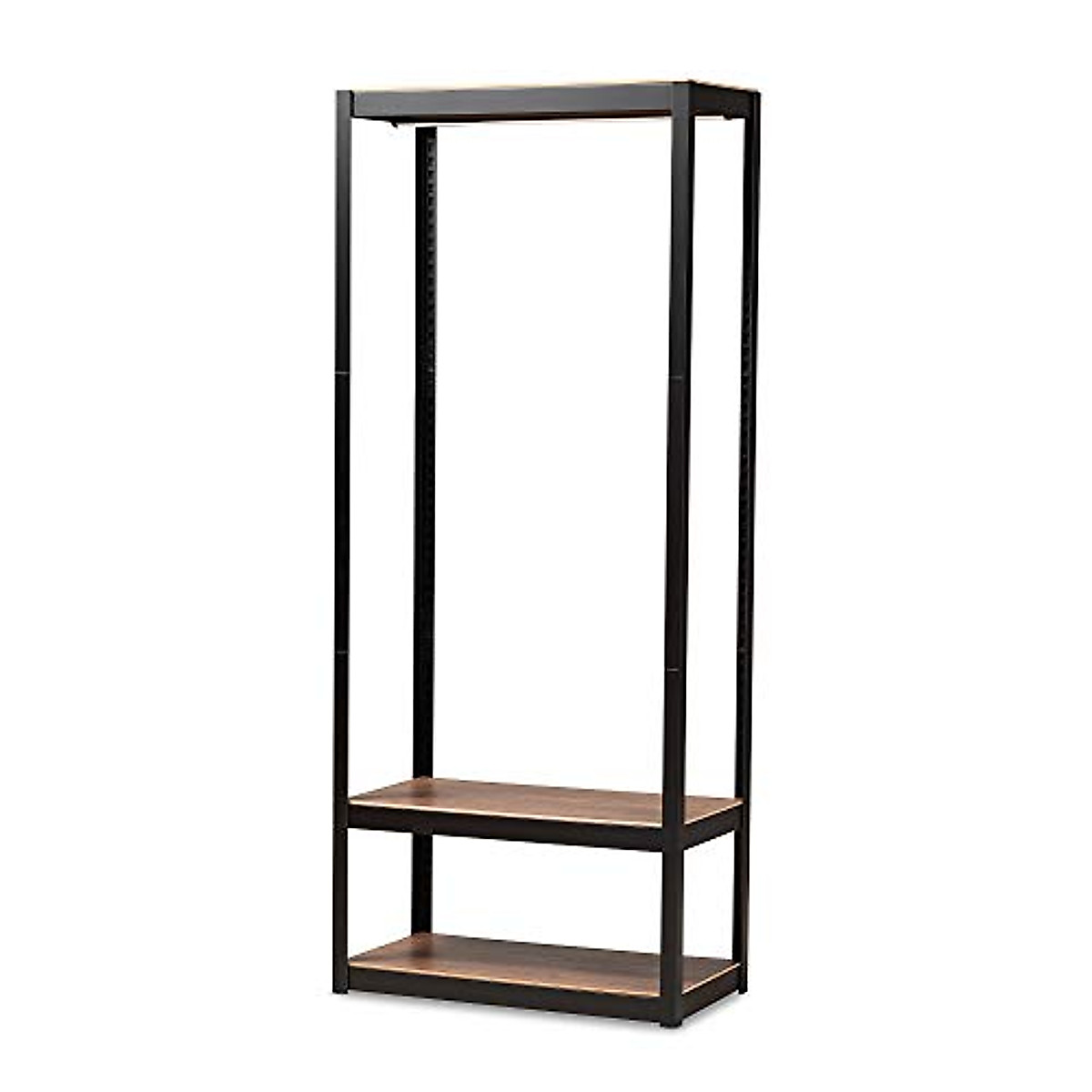 Baxton Studio Elton Modern and Contemporary Black Finished Metal 3-Shelf Free-Standing Closet Storage Organizer