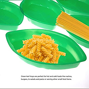 PowerTRC Reusable Snack Tray | Palm Leaf Design Candy, Snack, Or Dip Tray | Reusable Island Jungle Theme Decoration Platter (12 Packs)