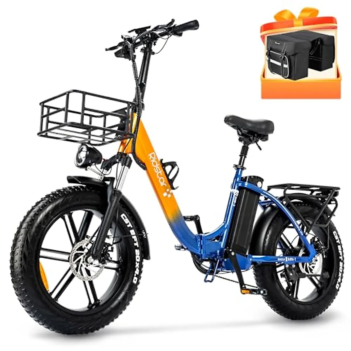 Folding Electric Bike for Adults, Up to 50 Miles 30 MPH, 48V 720Wh Removable Battery, 20" Fat Tire City Commuter Ebike, 1000W Motor, Step-Thru Foldable Electric Bicycle with Dual Shock Absorber