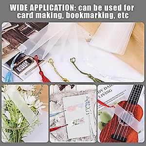 SAVITA 15pcs Acrylic Bookmark, Plastic Transparent Bookmark, Clear Bookmark Blank Bookmarks Crafts with Tassels Hemp Rope for DIY Project Decoration (5 Colors)