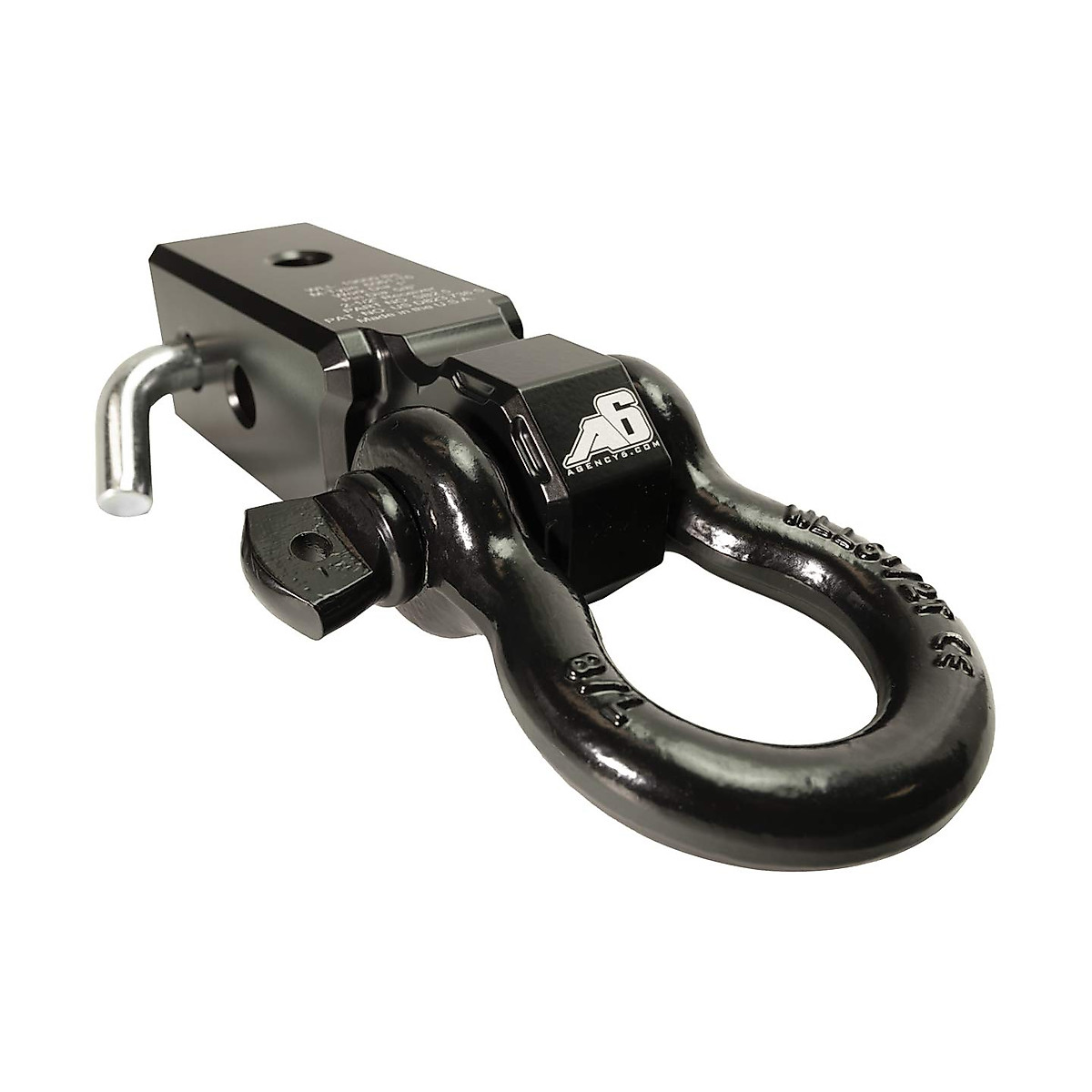 Agency 6 Recovery Shackle Block Assembly 2.5 INCH Double Hole, Black - Hitch Receiver Block - Proudly Made in The USA