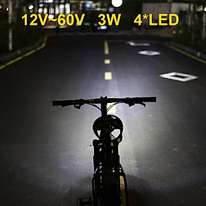 Bike Fender Electric Bike Front and Rear Light Set Input 12V 24V 36V 48V 60V Built-in Speaker E-Bike Headlight and Tail Light Mud Guards (Color : Front and Rear Light)