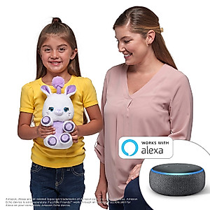 Fuzzible Friends Jazwares Fluff The Bunny Plush Light Up Toy – Works with Compatible Amazon Echo Devices for Interactive Activities and Sounds – Amazon Exclusive