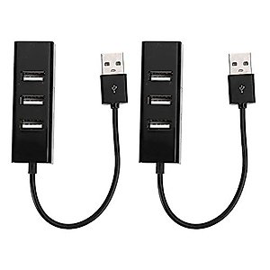 Salaty 4‑Port Hub, USB2.0 Hub 2Pcs Plug and Play for Notebooks(4USB Interface-Black, Pisa Leaning Tower Type)