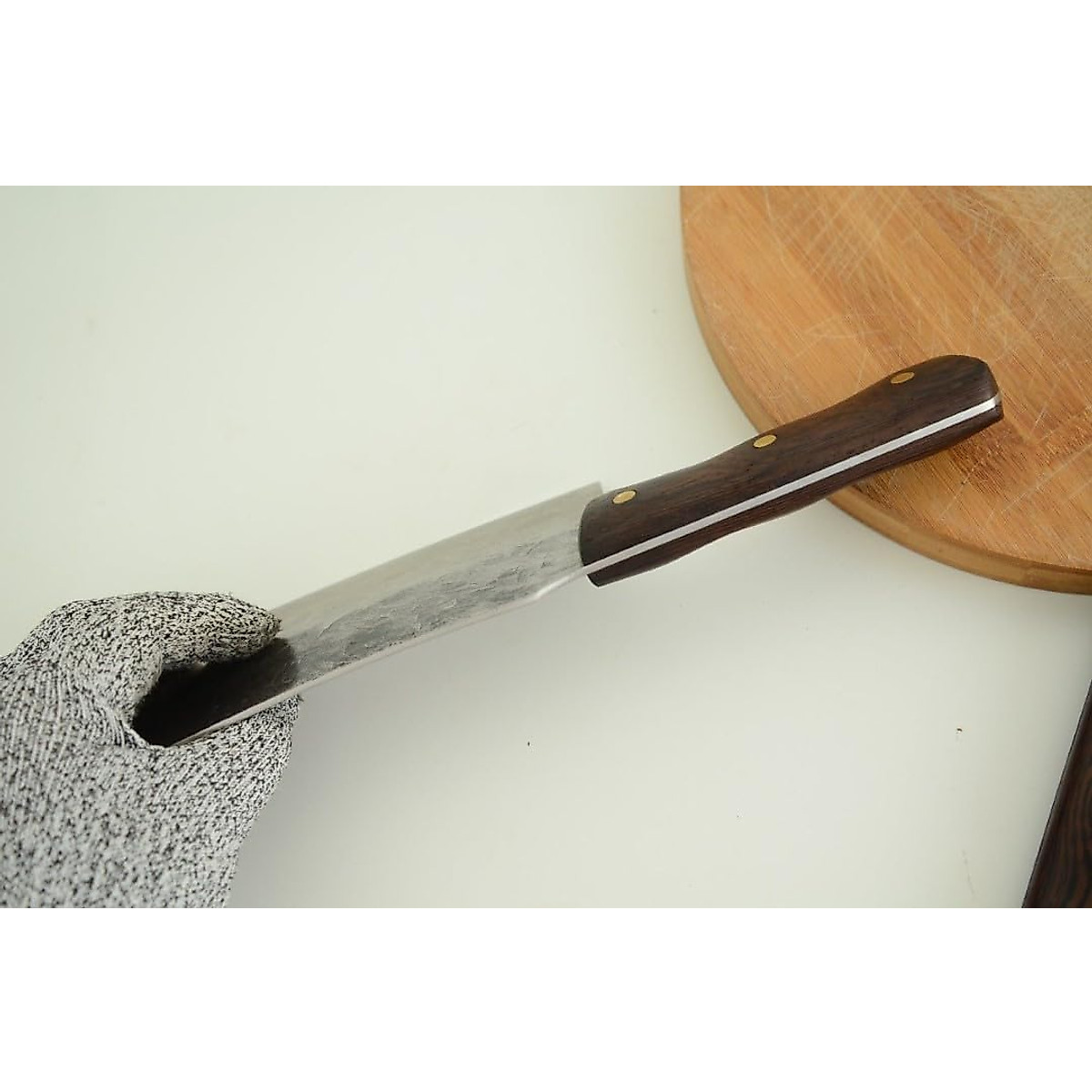 Lifespace 8in Chef Chopping Cleaver with 3 Rivets & Wood Handle