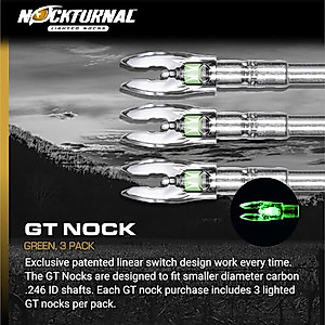 Nockturnal Lighted Nocks for Arrows with .246 / .244/204 Inside Diameter, Green
