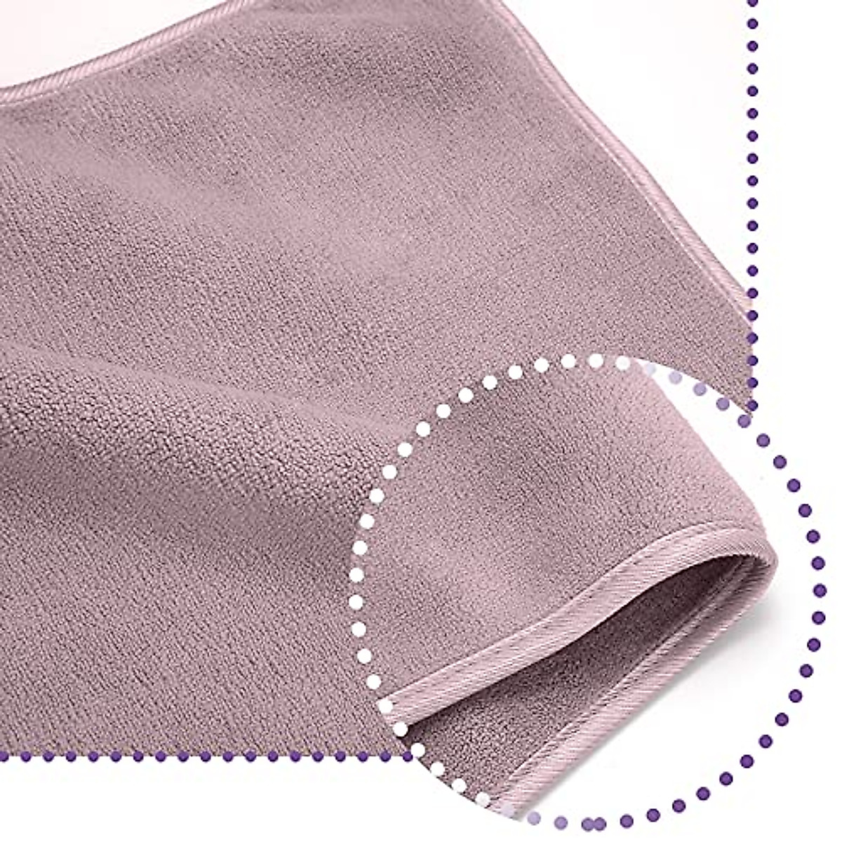 UMANI Towels Kitchen Cloths, Fine Fiber Fleece Super Soft and Absorbent Dish Towels, Extra Thick Cleaning Towels and Hand Towels with Hanging Loop, 12 x 16 Inch, 5 Pack (Purple)