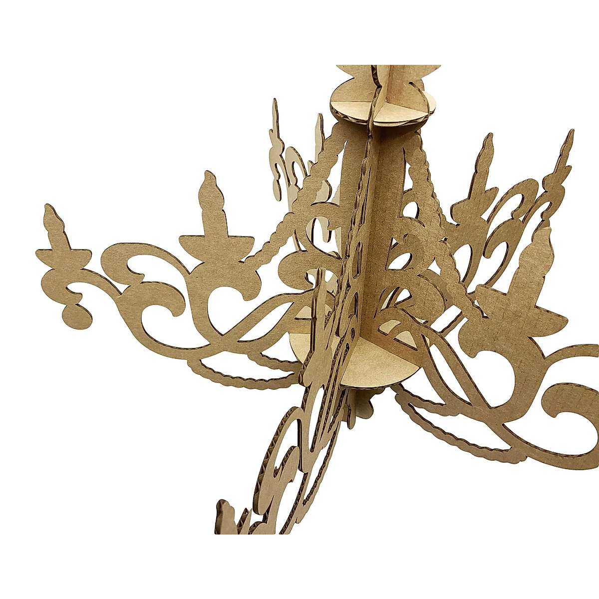 20'' wide Cardboard chandelier Model 2 | 5 branches | perfect decoration for ceiling | lightweight | made in USA | Model 2