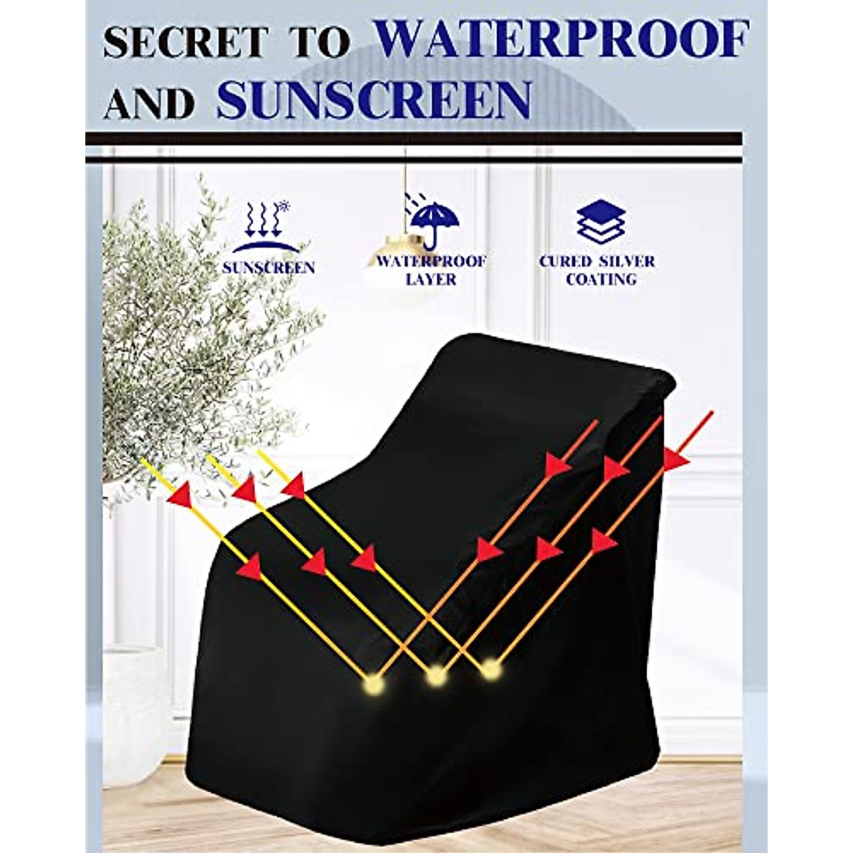 PUDO Massage Chair Cover Recliner Chair Cover for Living Room Full Body Massage Chair Cover cover-black03