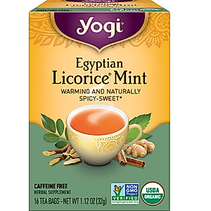 Yogi Tea - Egyptian Licorice Mint Tea (6 Pack) - Warming and Naturally Spicy Sweet - Caffeine Free - 96 Organic Herbal Tea Bags