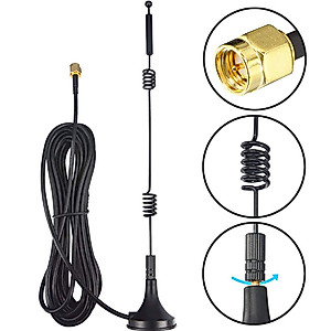 Dual Band WiFi Antenna 2.4GHz 5GHz 5.8GHz 9dBi Magnetic Base MIMO SMA Male Antenna for WiFi Router Wireless Router Gateway Network Card USB Adapter Security IP Camera Pack of 2