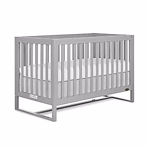 Dream On Me Arlo 5-in-1 Convertible Crib in Pebble Grey, JPMA Certified, 3 Mattress Height Settings, Non-Toxic Finish, Made of Sustainable and Sturdy Pinewood