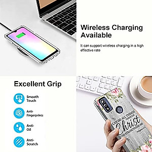for Moto G Pure 2021 Case, for Moto G Power 2022 Clear Case for Women Men, Dual Layer Soft TPU Hard PC Shockproof Phone Case for Motorola G Power 2022/Moto G Pure 2021,Bible Verse Philippians 4-13