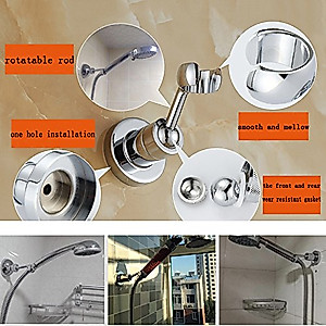 TINTON LIFE Universal Bathroom Adjustable Shower Head Wall Mount Holder Base Removable Bracket Shower Head Adapter For Kids or Adults(Circle Titanium Gold)