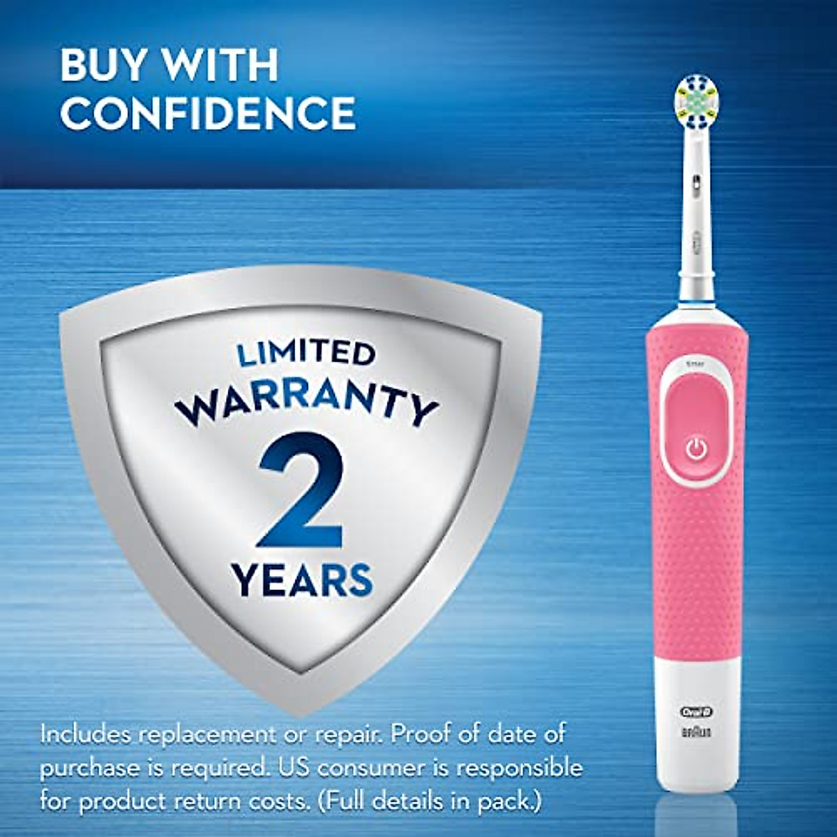 Oral-B Vitality FlossAction Electric Toothbrush with Replacement Brush Head, Pink