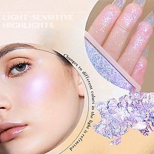 HOSAILY Shimmer Face Highlighter Palette Powder Glitter Highlighter Contouring Makeup Creamy Inner Corner Eye Highlighter Illuminator for Brighten Eye Face Cheek Highlighter Concealer Palette (1#)