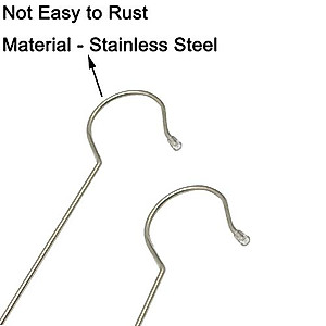 Maydahui 6PCS Extra Long 12" S Shaped Hooks Large Size Stainless Steel Metal Hooks for Bird Feeder, Plant Hanger, Tree Branch Hook, Clothes, Outdoor Lights