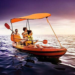 KUUQA Kayak Boat Canoe Sun Shade Canopy for Single Person, Kayak Accessories Valentines Day Anniversary Birthday Gifts for Him Her Husband Wife（Orange）