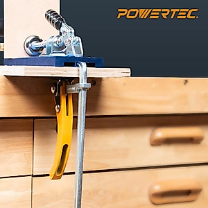 POWERTEC 71408 Quick Release Ratcheting Table Clamp for MFT and Guide Rail System, 7” (178mm)