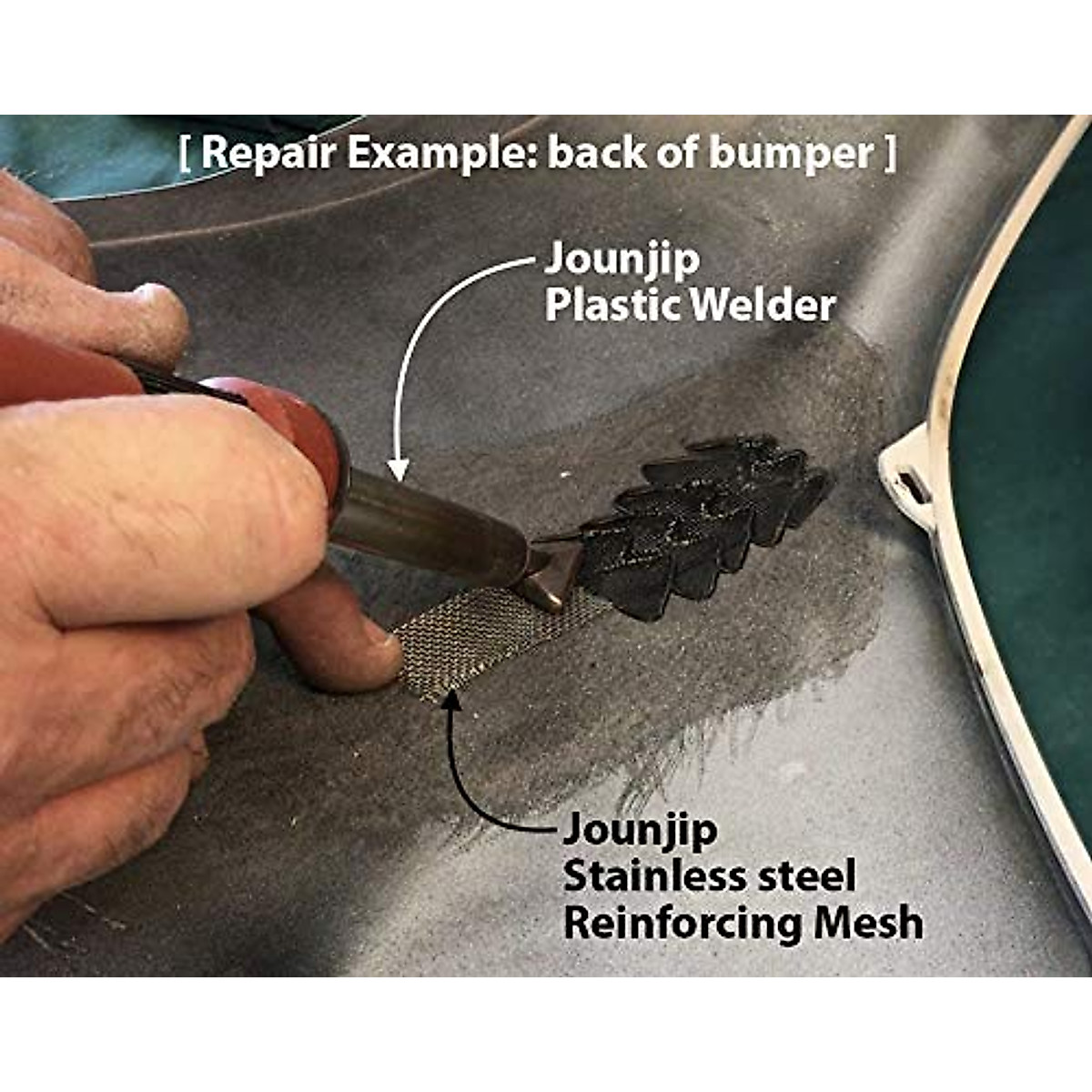 JOUNJIP 7-Color LDPE Welding Rods + Wire Mesh - Includes a 2-Pack of Reinforcing Stainless Steel Mesh and 35 Flat, LDPE Plastic Welding Rods in 7 Colors - For Use with Jounjip Plastic Welding Kit