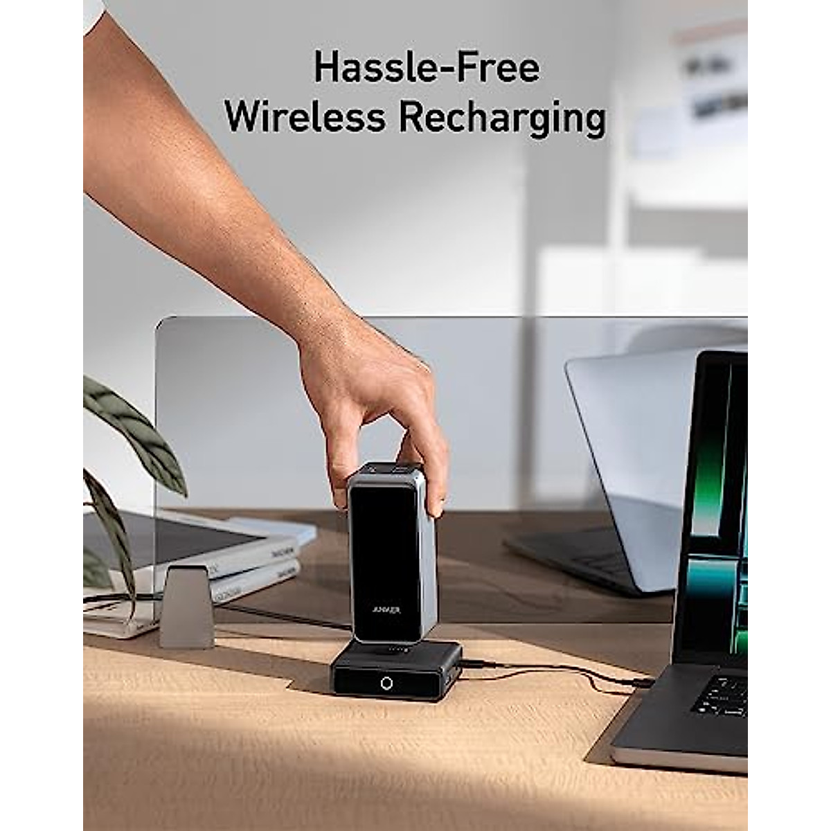 Anker Charging Base, 100W Fast Charging with 4 Ports, for Anker Prime Power Bank, Compatible with MacBook, iPhone 15/15 Plus/15 Pro/15 Pro Max/14 Series, Samsung, Pixel (Power Bank Not Included)