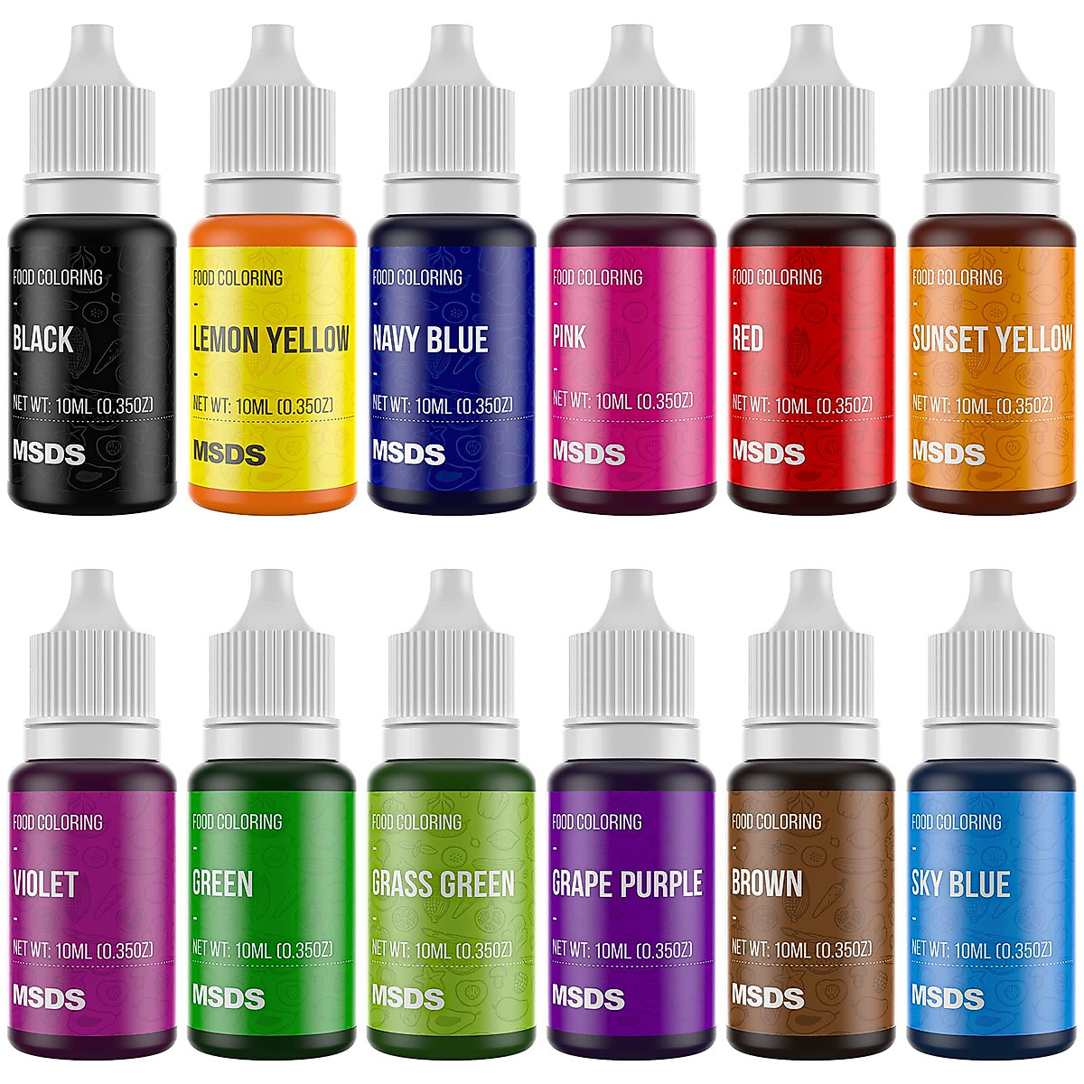 ValueTalks 12 Vibrant Food Colors for Baking & Decorating