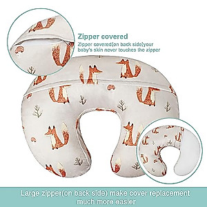 OWLOWLA Nursing Pillow Cover,Minky Breastfeeding Pillow Cover Fits Original Nursing Pillow Baby Boy Girl(Fox)