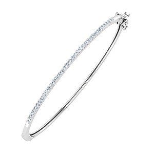 1/2 Carat Diamond Bangle Bracelet in 10K White Gold