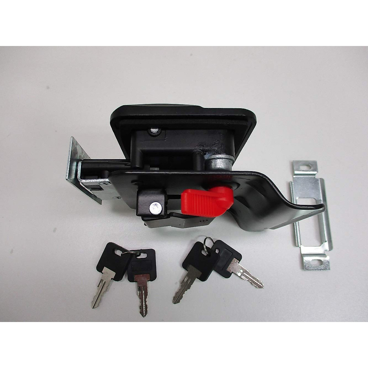 RV Camper Trailer Black Entry Door Handle Latch Keyed Lock w/Deadbolt / 4 Keys