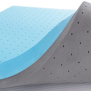 Maxzzz 4 Inch Mattress Topper Queen - Cooling Gel Memory Foam Mattress Topper Bamboo Bed Topper, Medium Firm Mattress Topper High-Density Foam Topper, CertiPUR-US Certified